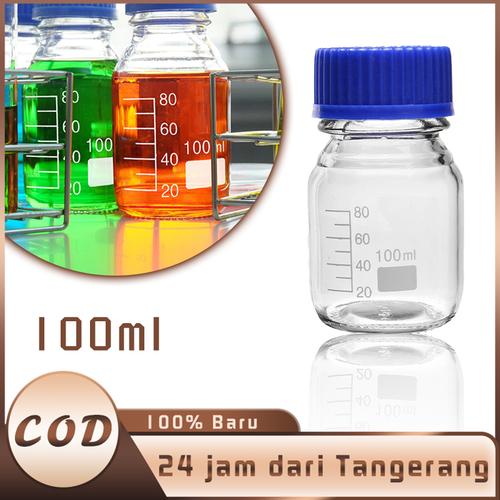 Jual Lab Bottle 100ml Botol Sampel with Biru PP Screw Cap - Kota ...