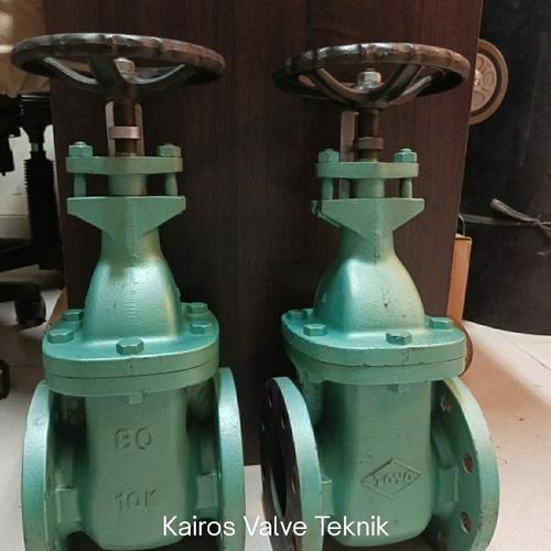 Jual GATE VALVE TOYO 5" inch Cast Iron Flange JIs 10k original Jepang ...