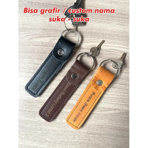 Jual Gantungan kunci mobil Kulit asli Custom laser grafir keychain ...