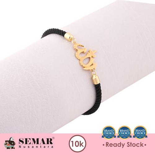 Promo Gelang Tali Serut Lafadz Allah Gold 10K Semar Nusantara - Hitam ...