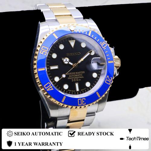 Jual Seiko Submariner Mod Dual Tone Smurf Gold Blue Seikomod - Kab ...