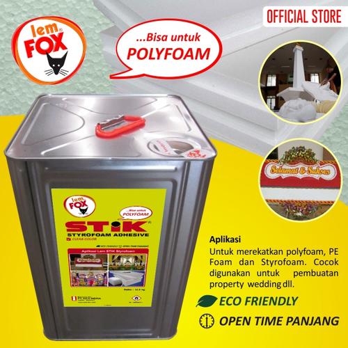Promo Lem Fox Stik Styrofoam Lem Styrofoam Lem Gabus Blek 12,5 kg Cicil ...