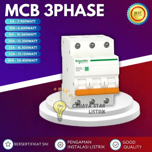Jual Schneider Mcb 3Phase 6A,10A,16A,25A,32A,40A (pilih varian) - 3P 20A - Kota Surabaya ...