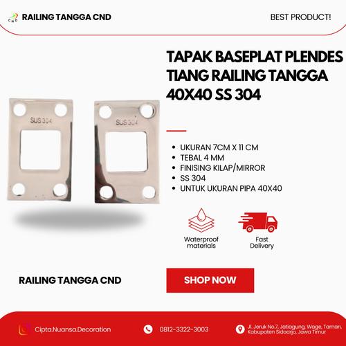 Jual Tapak baseplate plendes tiang railing tangga stainless - Kab ...