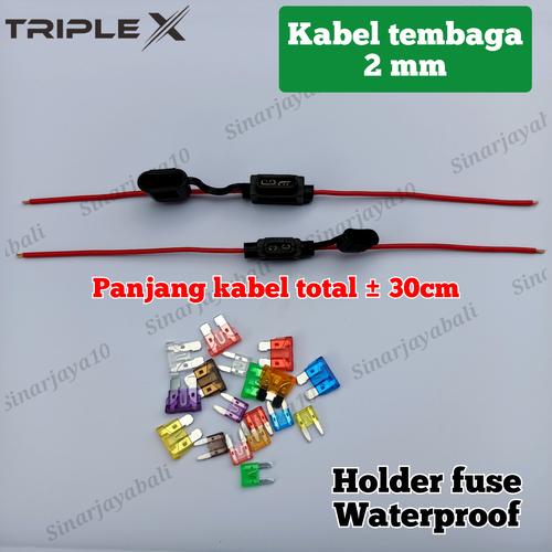 Jual tempat sekring anti air waterproof rumah fuse kabel 2mm kecil ...