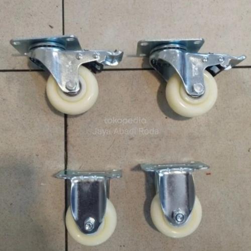 Jual Roda Troli Nilon Ball Bearing Medium Duty 3 inch (2Rem 2Mati ...