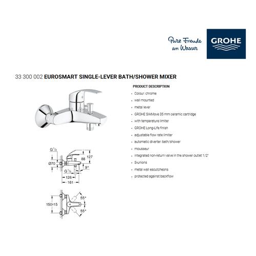 Jual GROHE EUROSMART SINGLE-LEVER BATH MIXER 1/2" 33300002 [FREE ONGKIR ...