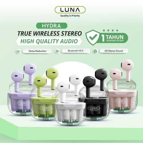 Promo LUNA TWS BLUETOOTH HEADSET TRANSPARENT POWERCASE GAMING MODE ...