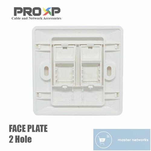 Jual ProXP FP201 Face Plate 2 Hole Panel Compatible Modular Jack RJ45 ...