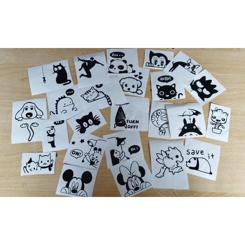Jual Sticker vinyl dekorasi switch atau dinding rumah - Warna Hitam ...