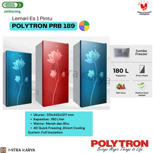 Jual Kulkas Polytron / Lemari Es 2 Pintu 180Liter PRB 189 PRB189 Metal ...