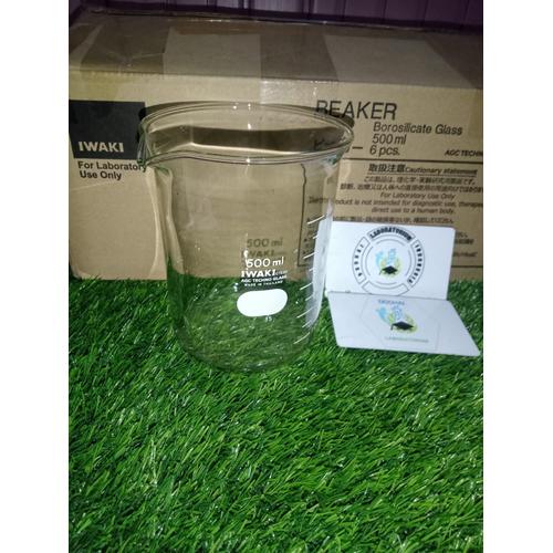 Jual Beaker Glass, Beker Gelas, Gelas Kimia Iwaki 500 ml - Kota Medan ...