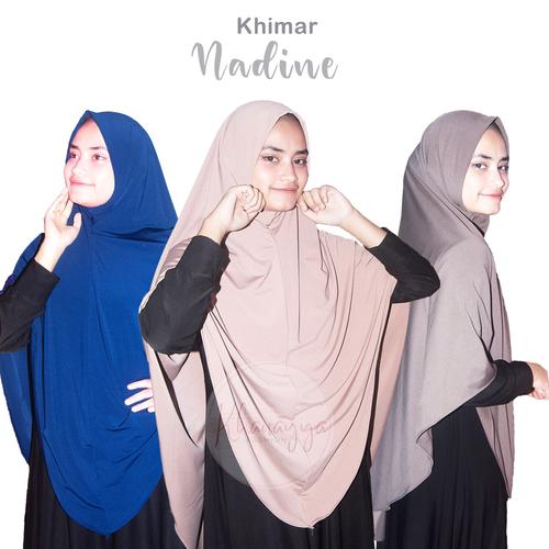 Jual Hijab Instan Khimar Jumbo Jilbab Kerudung Syari Jersey Premium Nadine - Khaki, XL - Kab ...