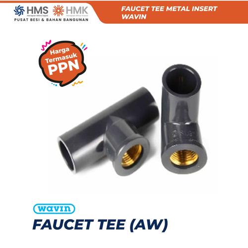 Jual FAUCET TEE METAL INSERT (TEE DRAT DALAM KUNINGAN) PVC WAVIN AW - 1 ...