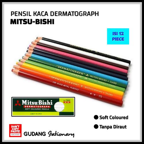 Jual Pensil Kaca Dermatograph Mitsu-bishi 7600 ( isi 12 piece ) - Hitam ...
