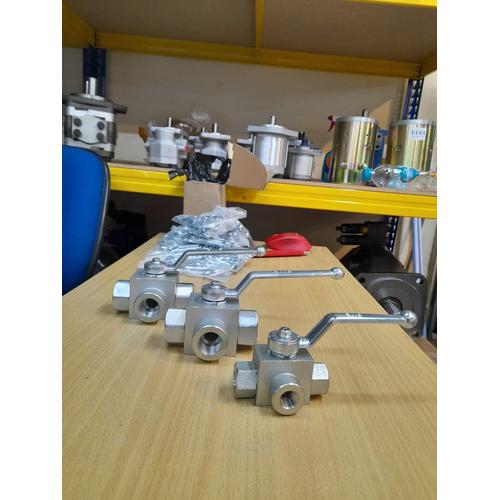 Jual ball valve 3way 350 bar 1/2" / ball valve hydraulic 1/2" 350bar ...