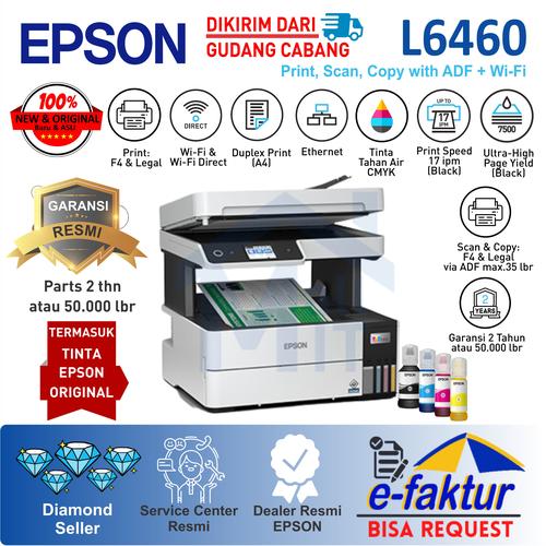 Promo Printer Epson L6460 L 6460 L-6460 All in One F4 ADF WIFI PIGMENT DUPLE Cicil 0% 3x ...
