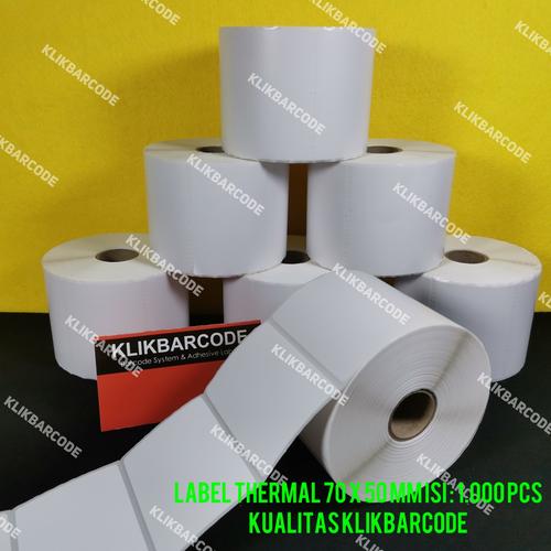 Jual Thermal Label 70 x 50 Putih 1 Line Isi 1000 Premium Topcoat 70*50 ...