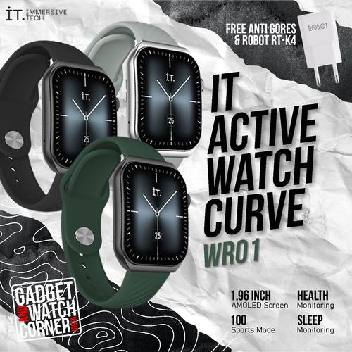 Jual IT Active Watch Curve WR01 Smartwatch 1.96" AMOLED Bluetooth Call ...