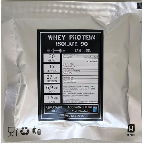 Jual Whey Protein Isolate 90 WPI 90 Plain Putih Hambar Sachet 30 gram ...