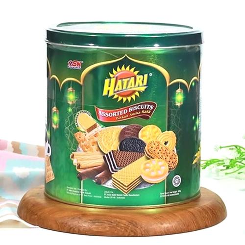 Jual Hatari Assorted Biscuits 350gr ASW Biskuit Kaleng Hijau Aneka Rasa ...