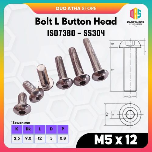 Jual Baut L Button Head M5x12 Stainless Steel 304 ISO7380 - Kab. Tangerang - Duo Atha Store ...