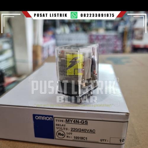Jual Relay OMRON coil 220V AC original Relay MY4N OMRON 220V 14 KAKI ...