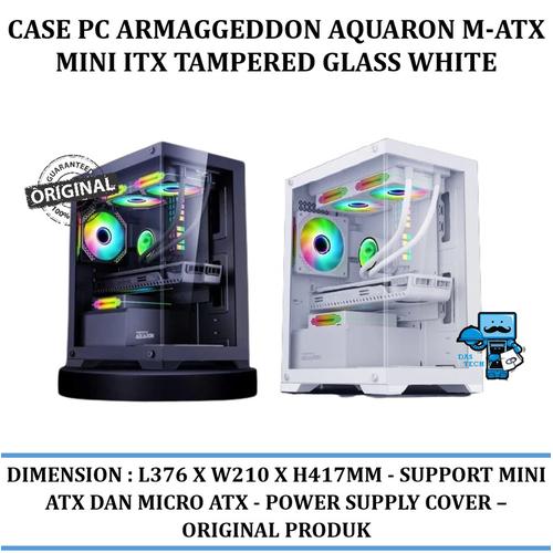 Promo Case PC Armaggeddon Aquaron M-Atx White Tampered Glass - Garansi ...