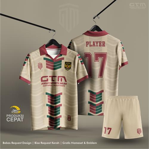 Jual JERSEY BOLA FUTSAL CREAM MAROON KERAH RETRO ~ FREE CUSTOM DESIGN ...