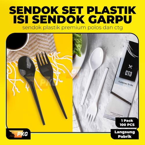 Promo Sendok Garpu Set Plastik Bungkus Transparan | Cutleries Set ...
