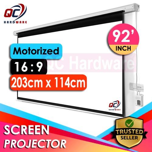 Jual Screen Projector Motorized 92" 16:9 - Layar Proyektor Electric 92 ...