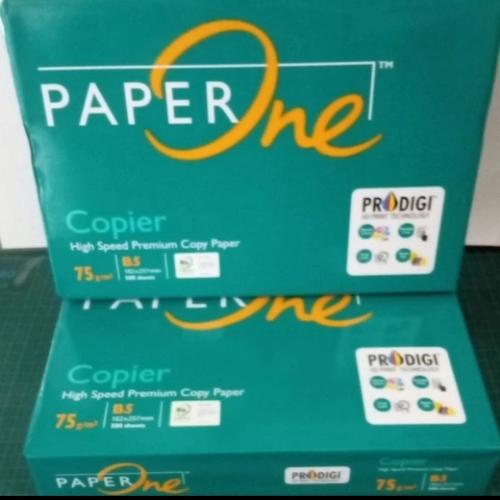 Jual Kertas Paper One B5 75 Gram / Kertas HVS Print PO B5 75 gsm 1 Rim ...
