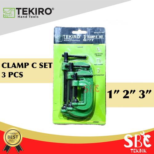 Jual TEKIRO Clamp C Set 3 Pcs 1" 2" 3" Inch Klem Catok Penjepit Besi ...