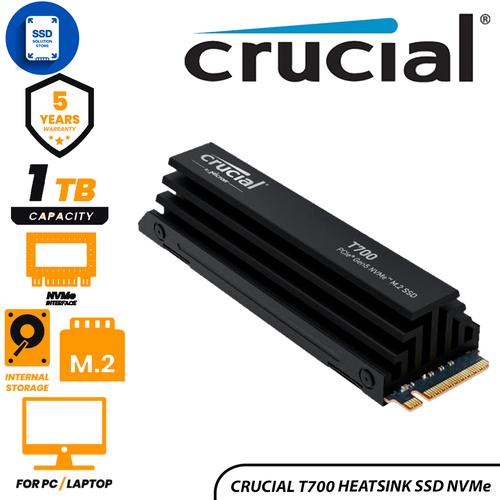 Promo SSD Crucial T700 1TB HEATSINK - NVMe PCIe Gen 5 x4 - 5 Years Warranty Cicil 0% 3x ...