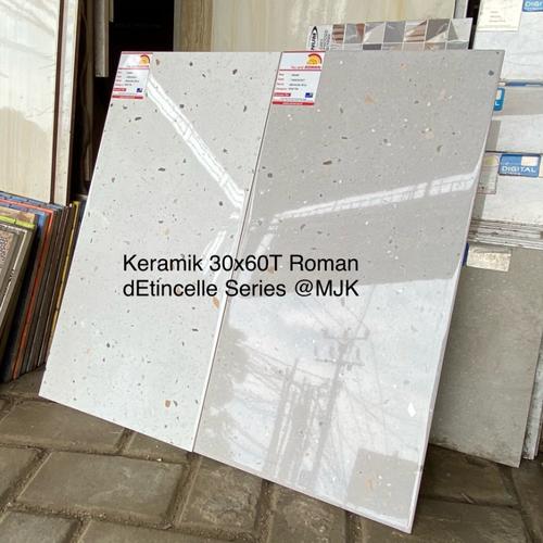 Jual Keramik Dinding 30x60T Roman dEtincelle Grey/White Motif Teraso ...