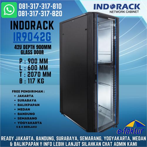 Jual INDORACK CLOSE RACK 42U DEPTH 900MM GLASS DOOR - IR9042G RACK ...