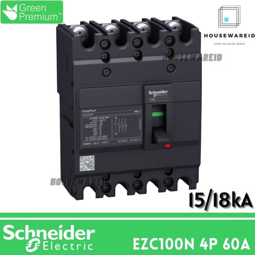 Promo MCCB Schneider 4p 60a EZC100N4060 Original / MCCB 4 Phase 60 ...