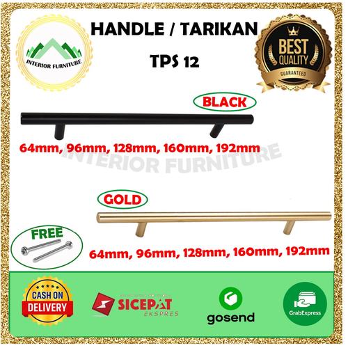 Jual Handel Laci Tarikan Lemari TPS 12 Black, Gold Gagang Pintu Laci ...