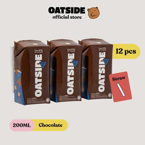 Promo OATSIDE Mini Straw Oat Milk Chocolate 200ml (12pcs) (Kemasan ...