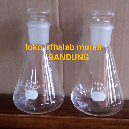 Jual erlenmeyer tutup asah 250ml pyrex 29/32 - Kab. Bandung Barat - TOKO ALAT LAB MURAH | Tokopedia