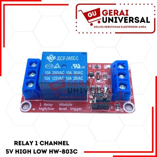 Jual Modul Relay 1 Channel 5V Active High Or Low Trigger Optocoupler HW ...