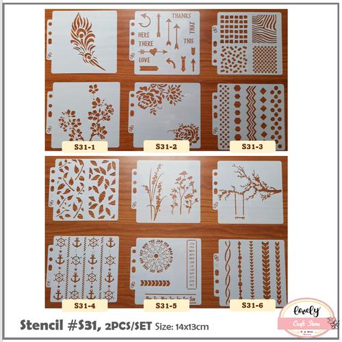 Jual 2pcs/set LEBIH MURAH plastic stencil cetakan stensil lukis craft ...