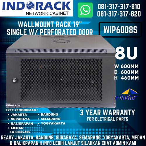 Jual WIP6008S - INDORACK WALLMOUNT 8U DEPTH 600MM SINGLE PERFORATED ...