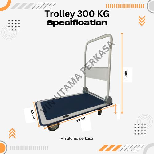 Jual dorongan troli trolley handtruck lipat angkut barang 300 KG 60 X ...