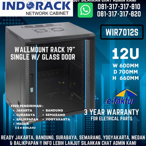 Jual INDORACK WALLMOUNT 19 INCH 12U DEPTH 700MM - WIR7012S - Jakarta ...