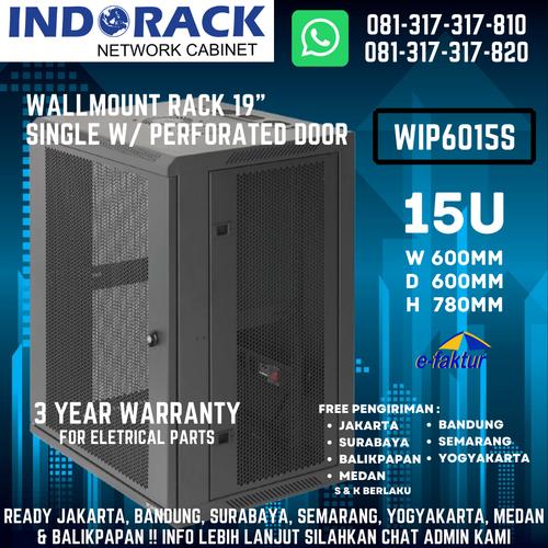 Jual WIP6015S - INDORACK WALLMOUNT 15U DEPTH 600MM SINGLE PERFORATED ...