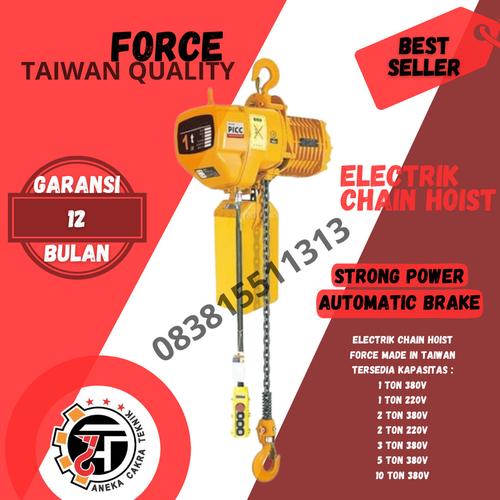 Jual Electric chain hoist 3 ton x 12 meter (1Jalur) 380V FORCE TAIWAN ...