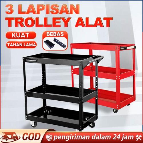 Jual Reaim Troli Bengkel Rak 3 Susun Trolly Keranjang Troli Alat ...