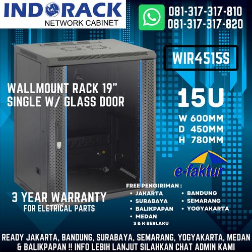 Jual INDORACK WALLMOUNT 19 INCH 15U DEPTH 450MM SINGLE DOOR - WIR4515S ...