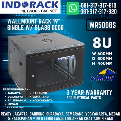 Jual INDORACK WR5008S - Wallmount Rack 8U 19" - Single Door - Kota ...